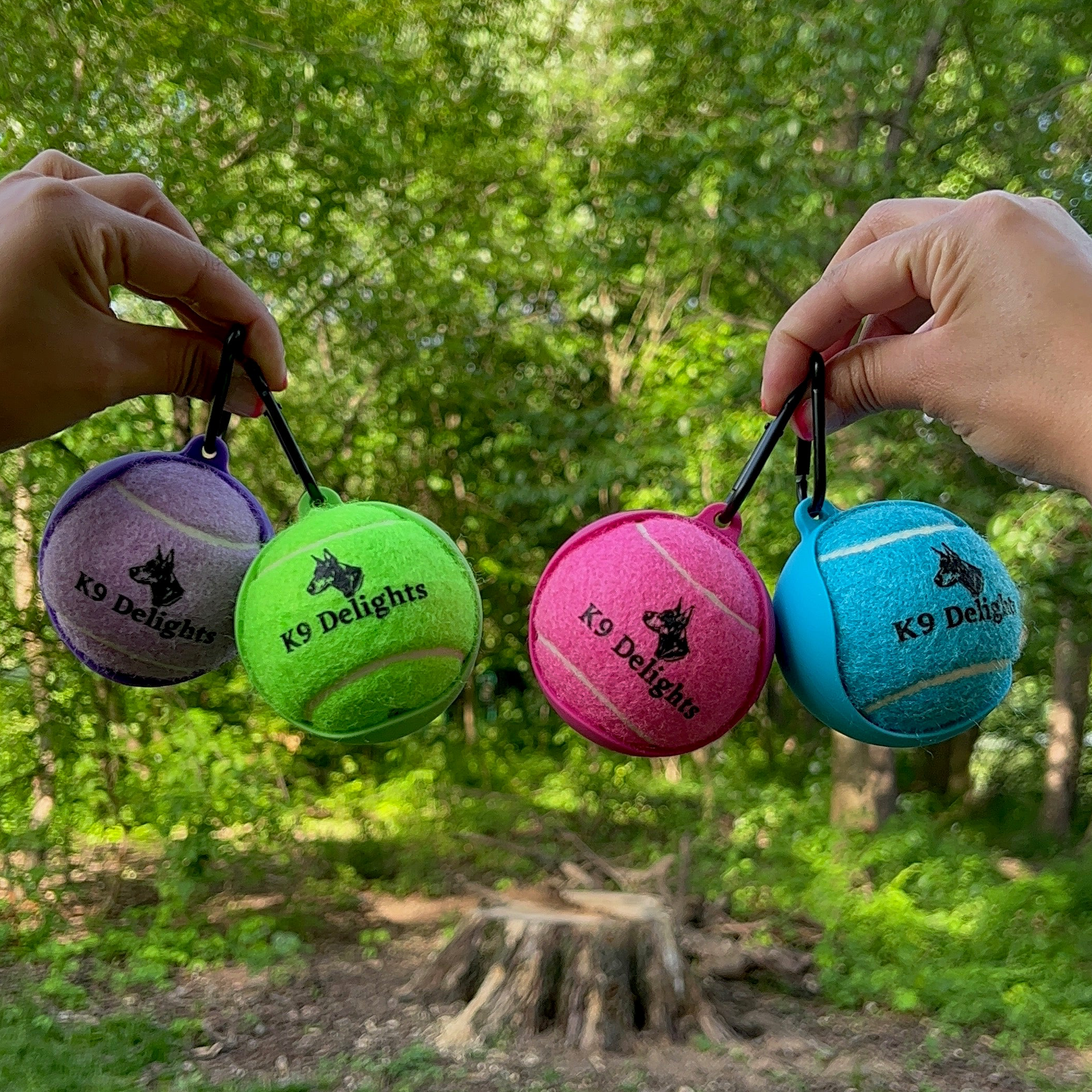 Squeaky Tennis Ball + Matching Holder – K9 Delights